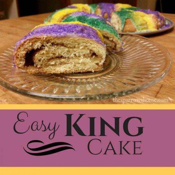 Easy King Cake for Mardi Gras - The Sparrow's Home