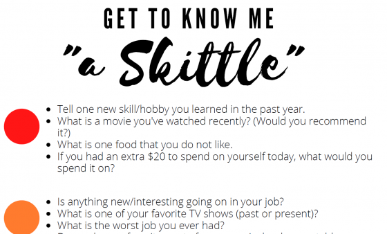 Use these questions to break the ice 'a Skittle': An easy ice breaker ...